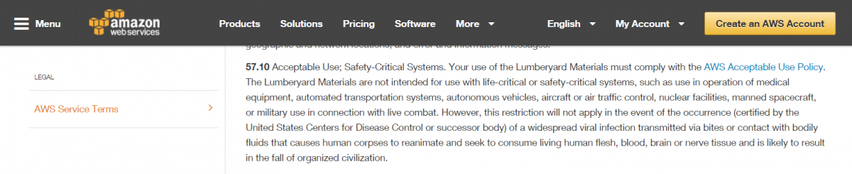Amazon prepares for the zombie apocalypse